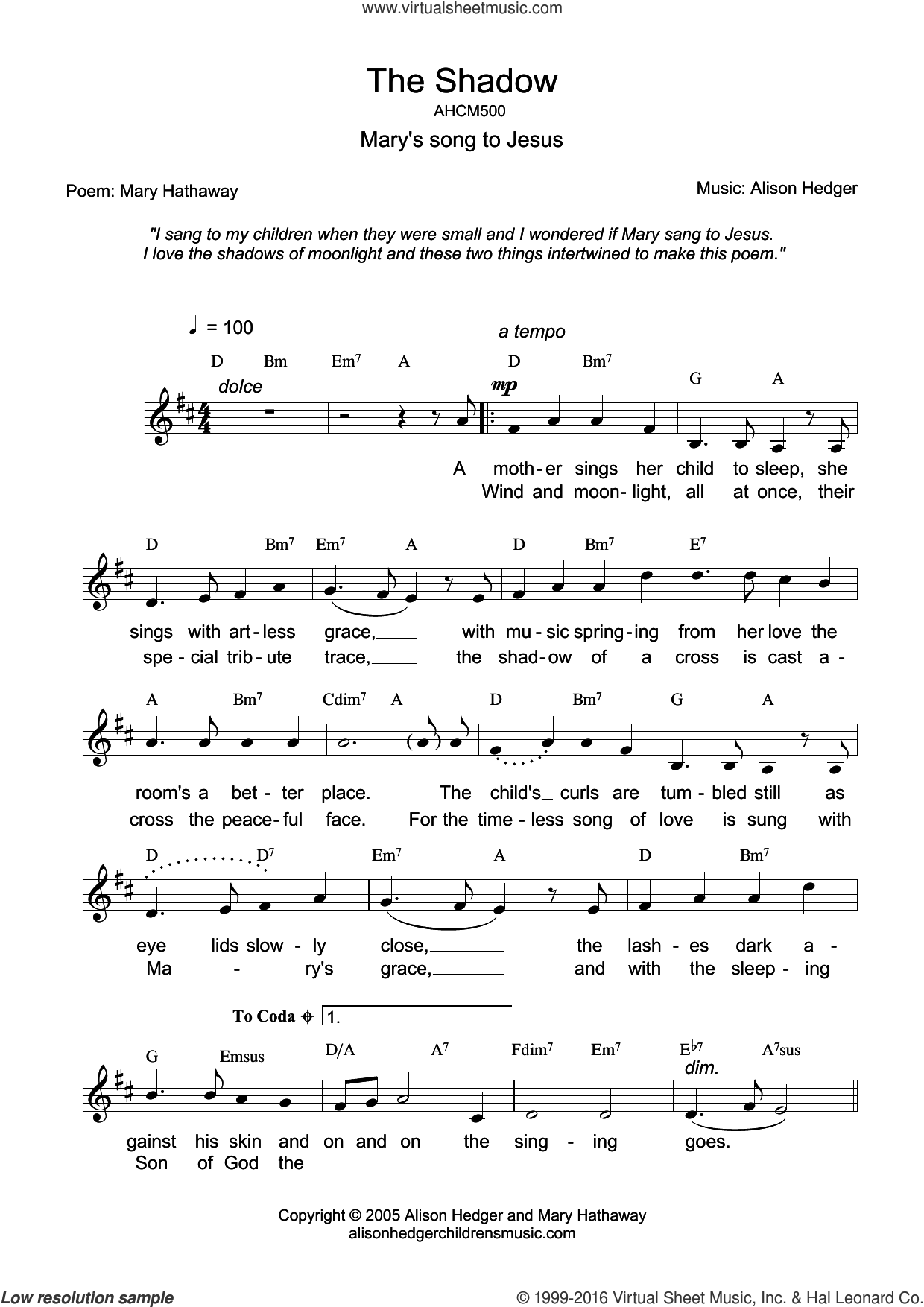 The Shadow sheet music (fake book) (PDF-interactive)