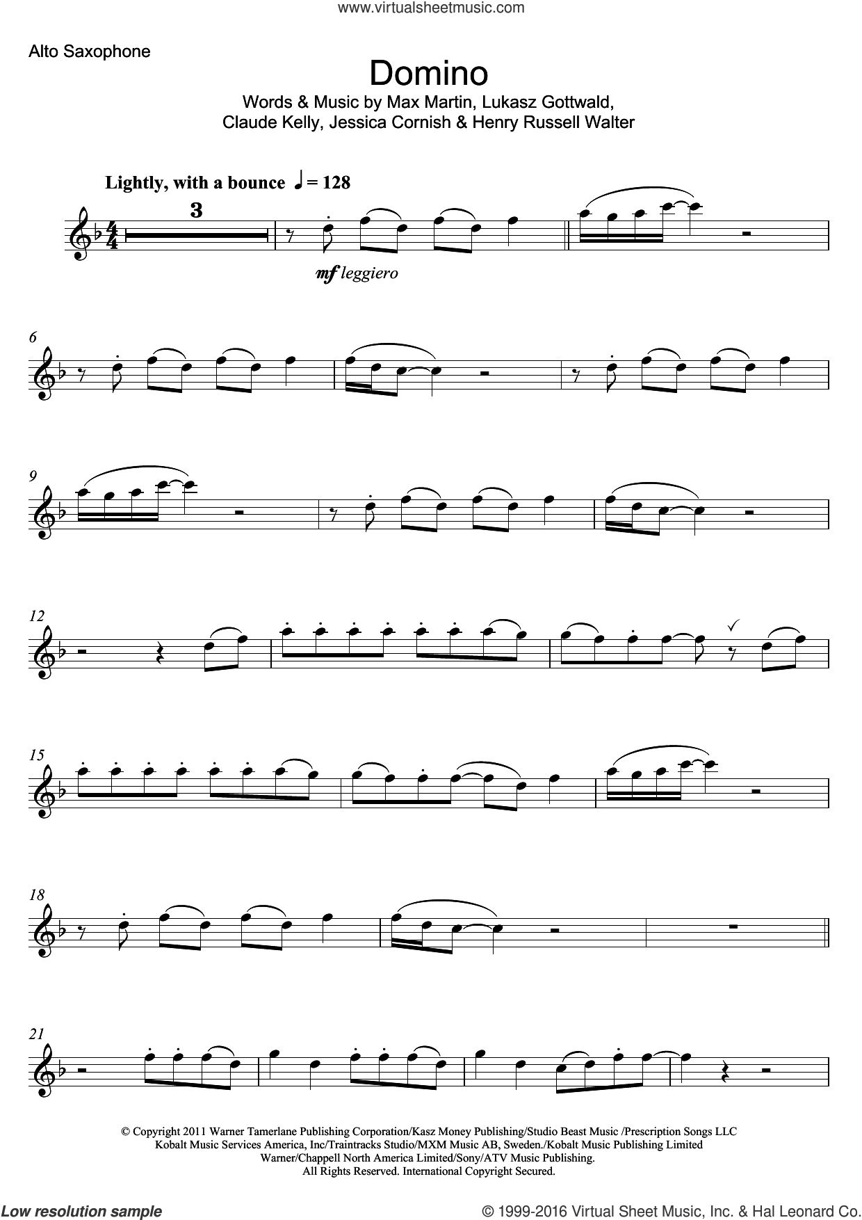 Domino sheet music for alto saxophone solo (PDF-interactive)