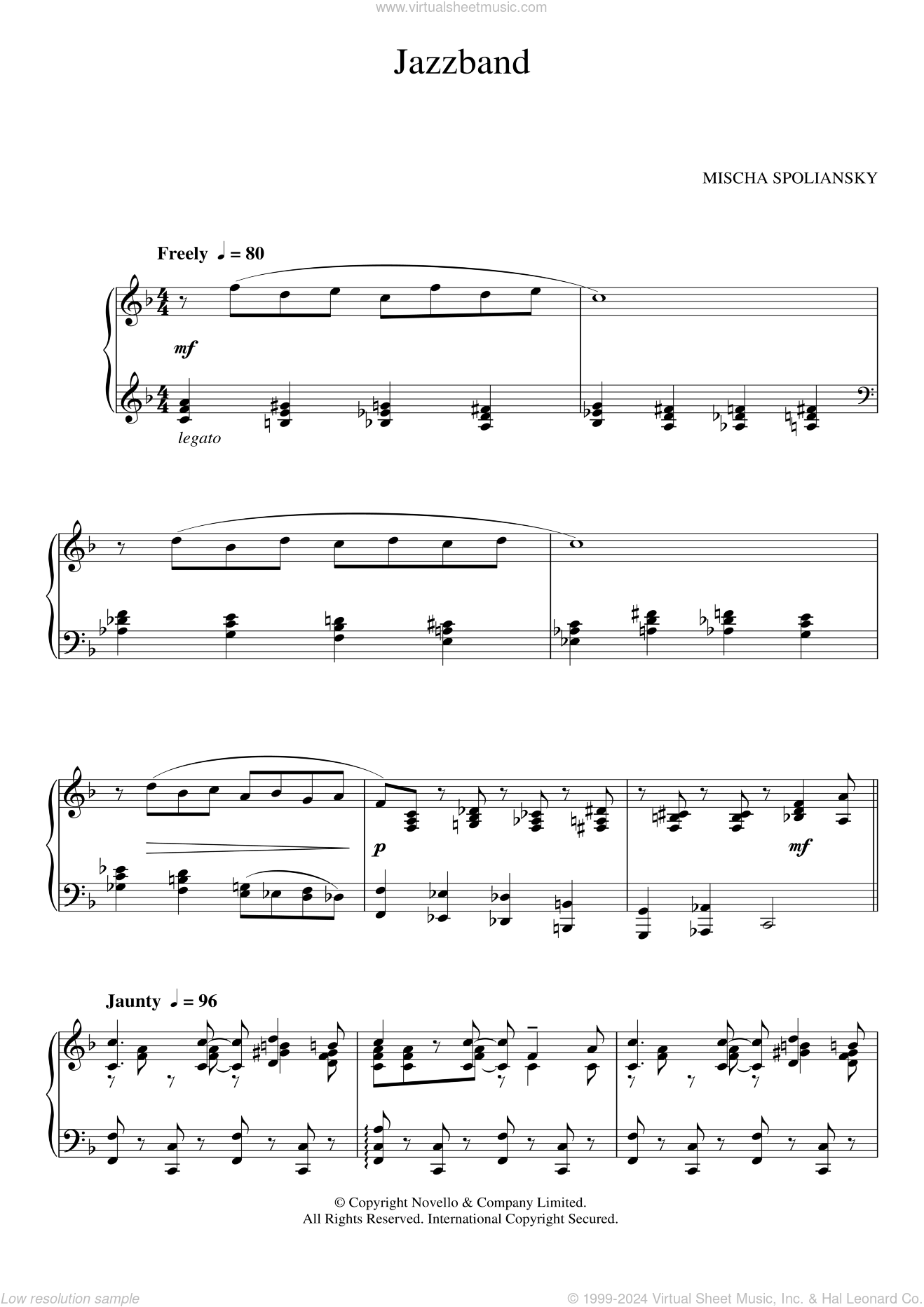 Jazzband sheet music for piano solo (PDF-interactive)