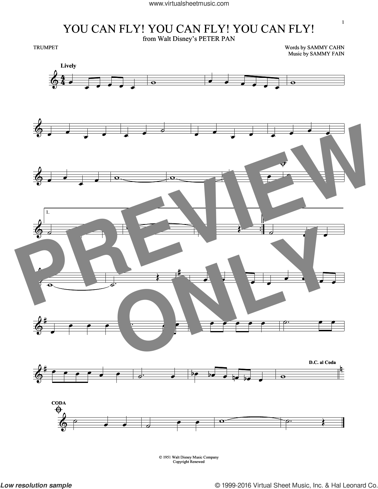 You Can Fly! You Can Fly! You Can Fly! (from Peter Pan) sheet music for ...