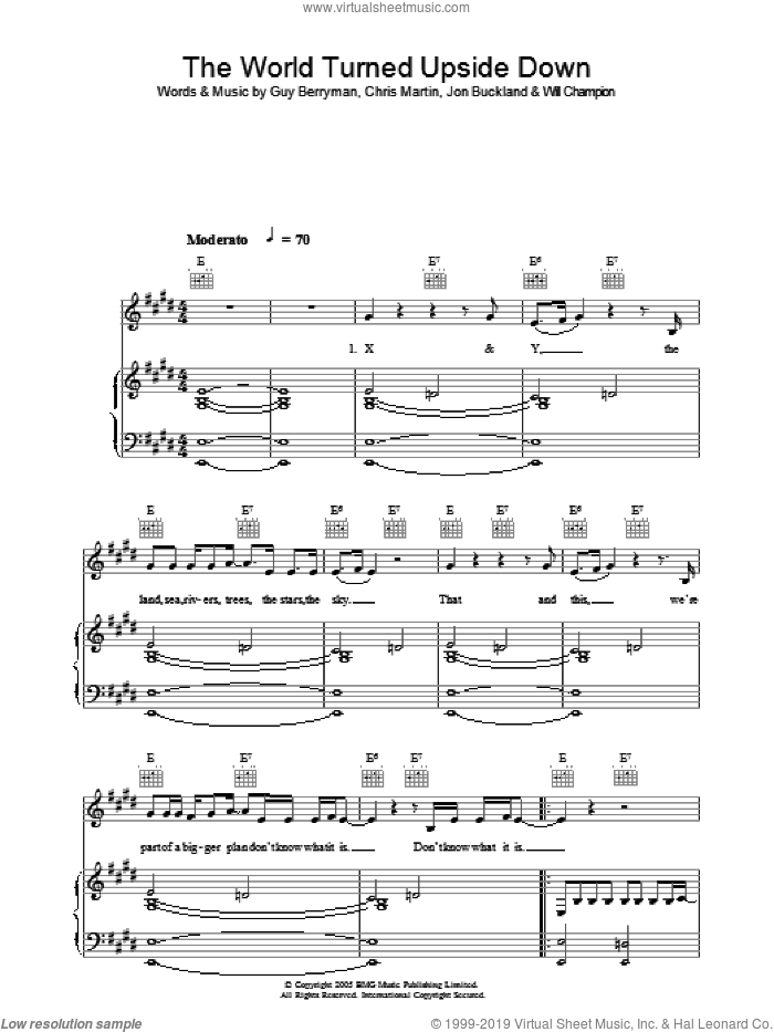 The World Turned Upside Down Sheet Music For Voice Piano Or Guitar