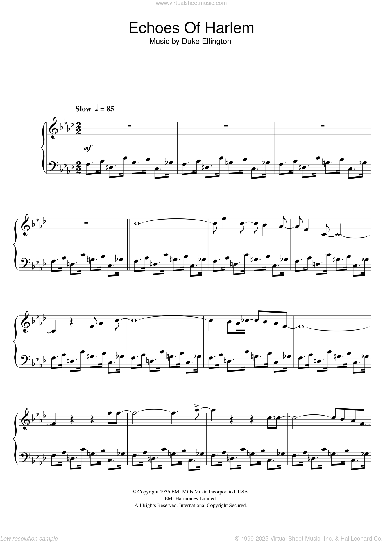 Echoes Of Harlem sheet music for voice, piano or guitar (PDF)