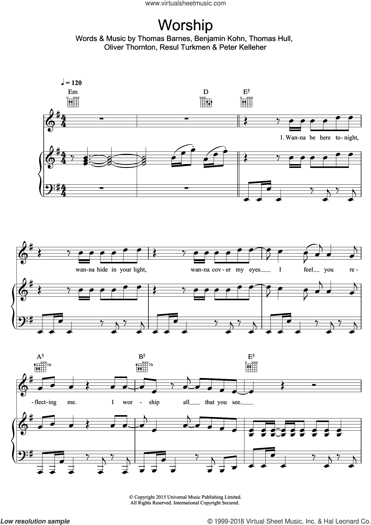Worship sheet music for voice, piano or guitar (PDF-interactive)
