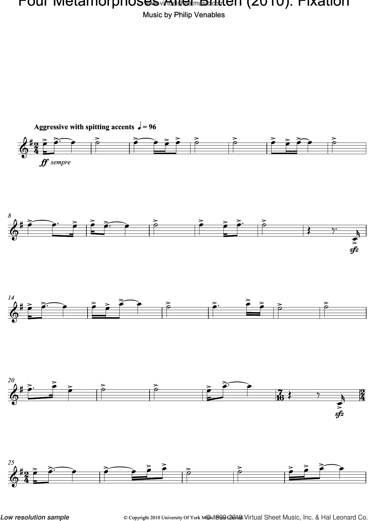 Four Metamorphoses After Britten (2010): Fixation sheet music for oboe solo