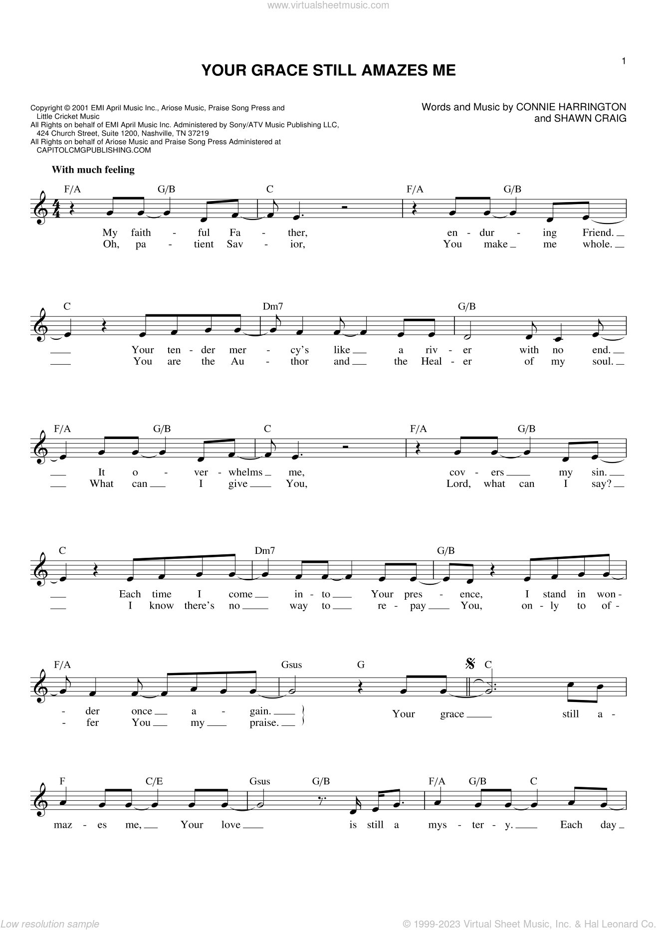 Your Grace Still Amazes Me sheet music (fake book) (PDF)