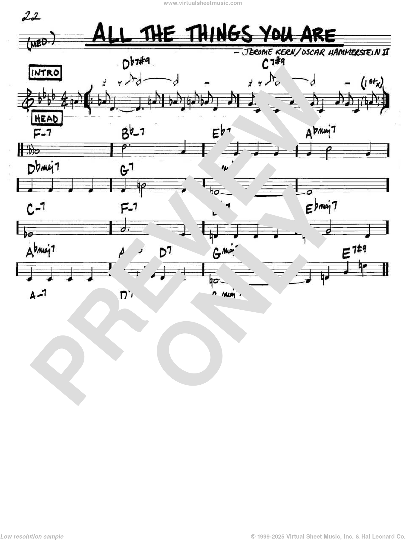 All The Things You Are sheet music (in C) (PDF)