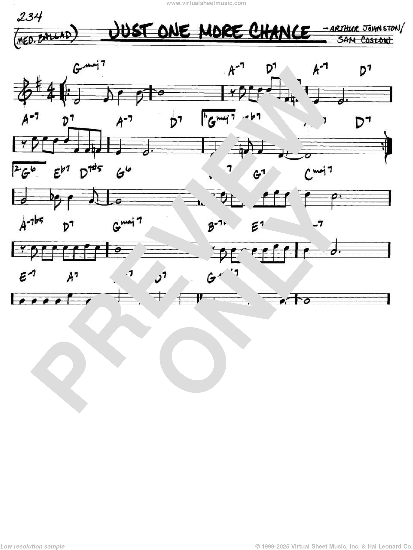 Just One More Chance sheet music (in C) (PDF)