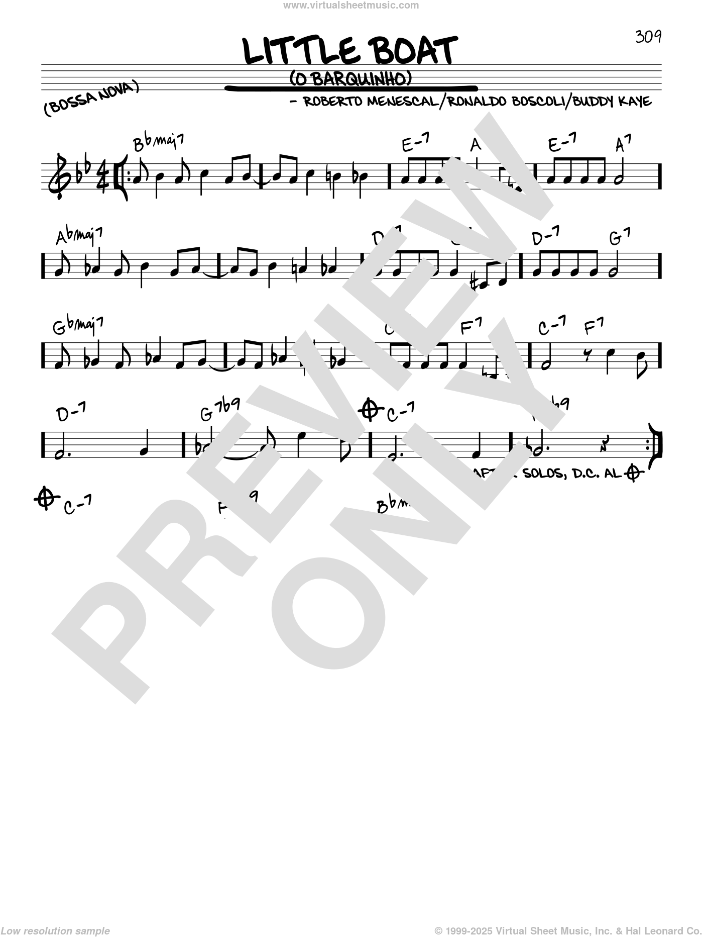 Little Boat sheet music for voice and other instruments (in C)