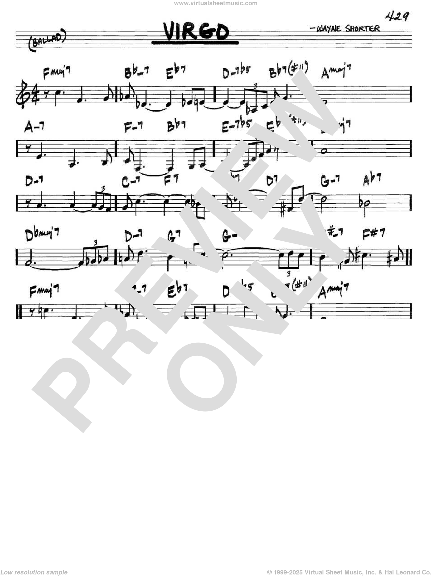 Virgo sheet music for voice and other instruments (in C) (PDF)
