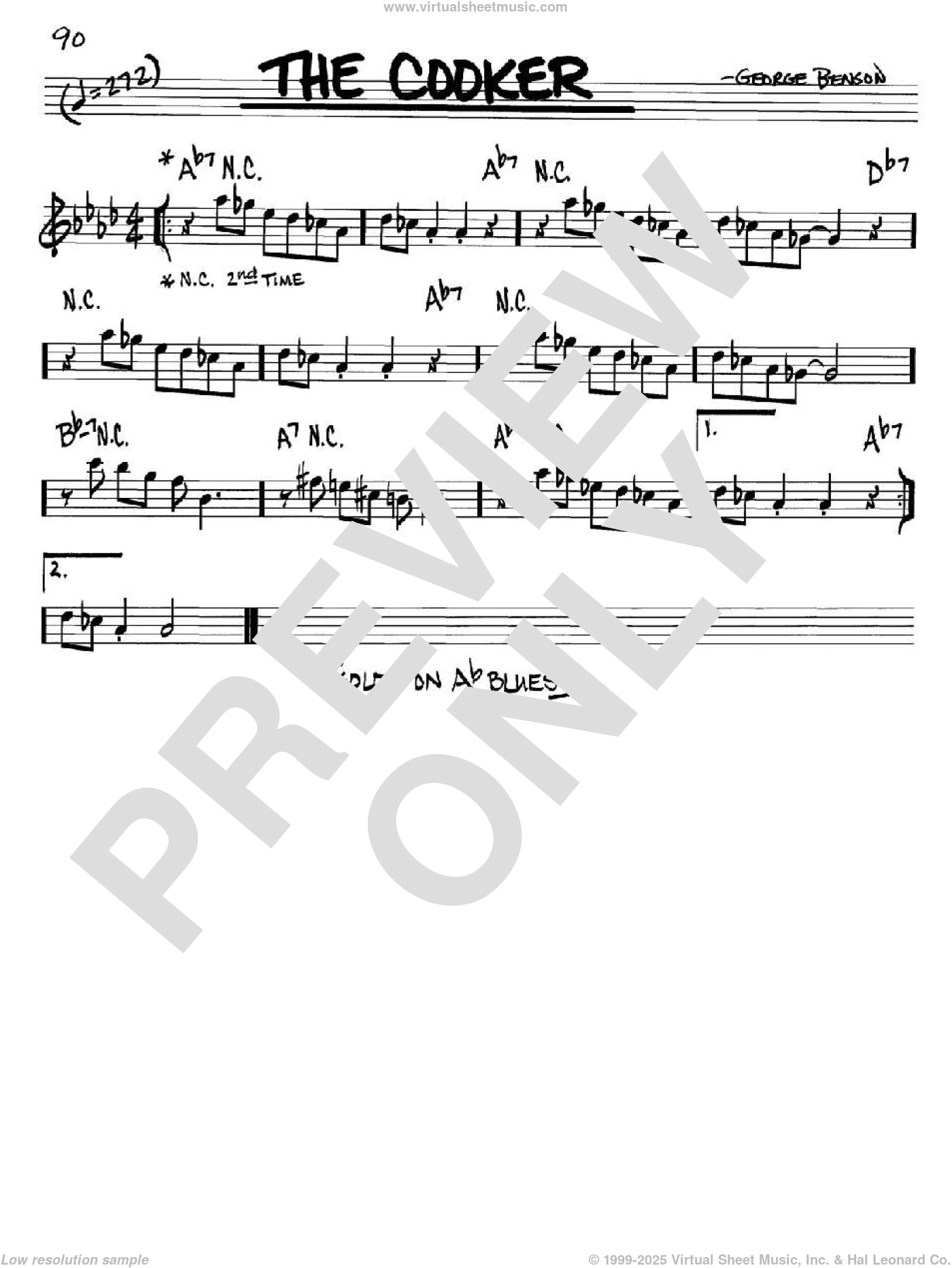 The Cooker sheet music for voice and other instruments (in C)