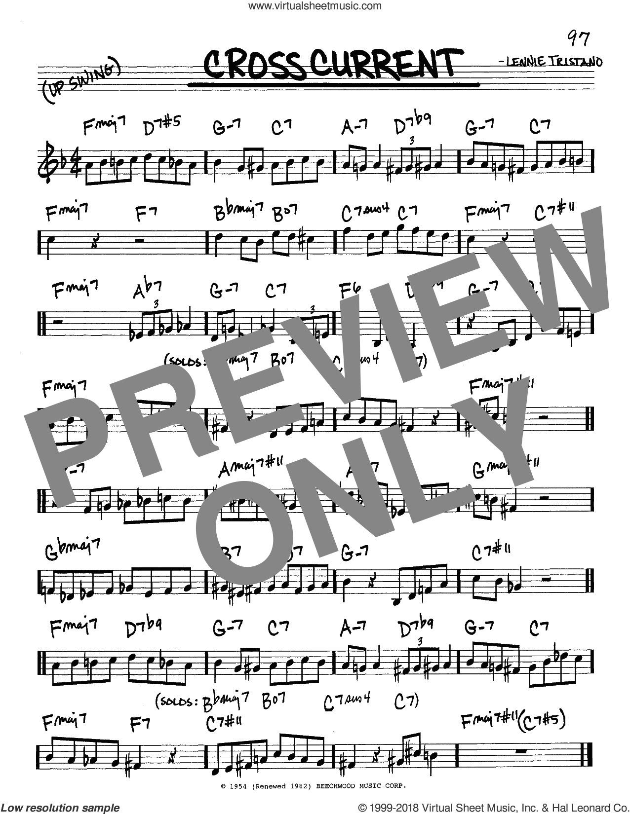 Crosscurrent sheet music for voice and other instruments (in C)