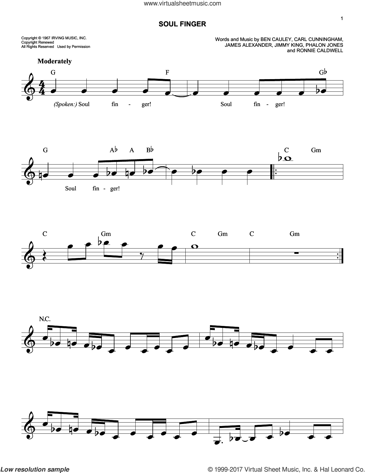 Soul Finger sheet music (fake book) (PDF)