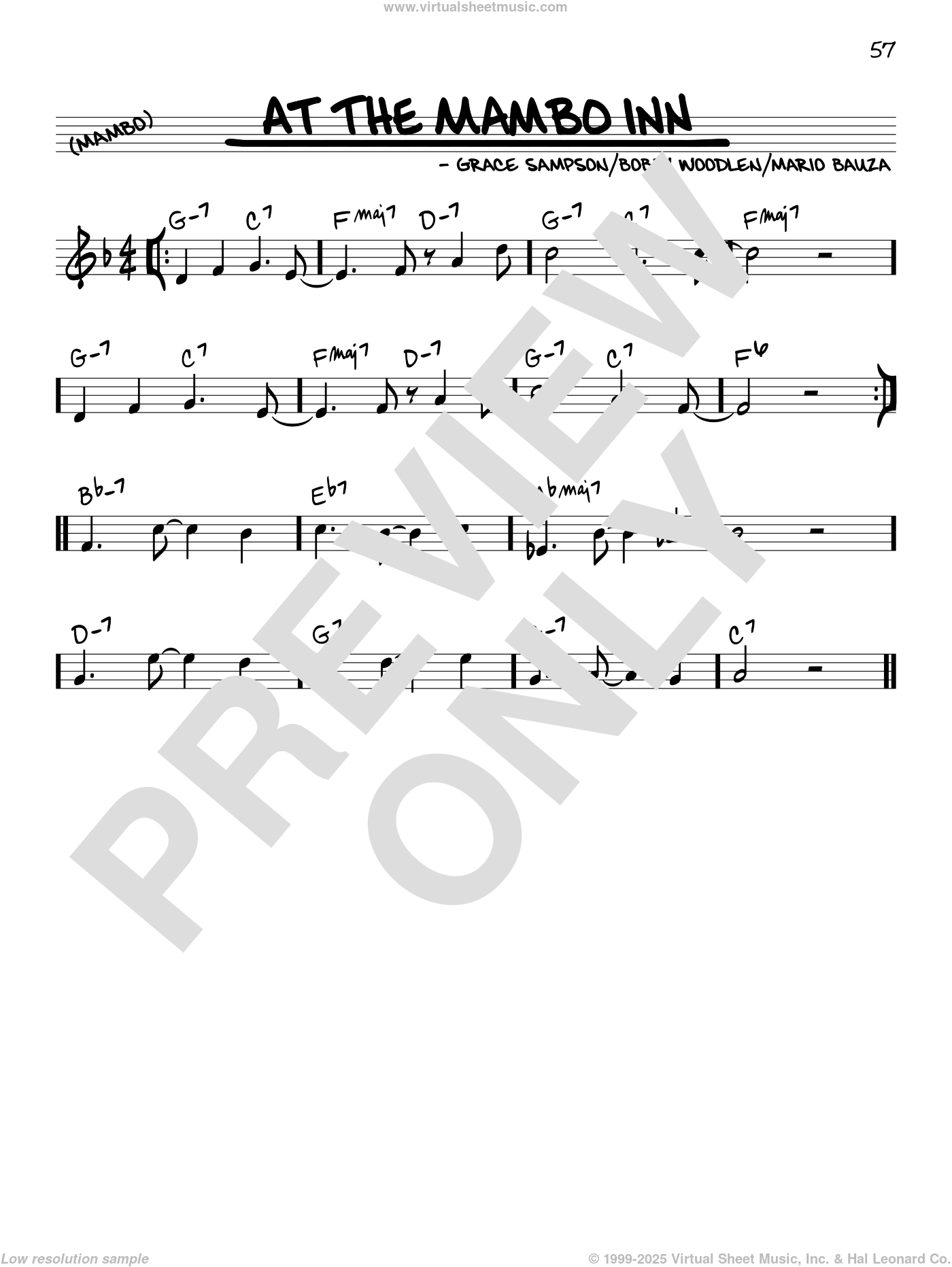 At The Mambo Inn sheet music (real book - melody and chords) (in C)