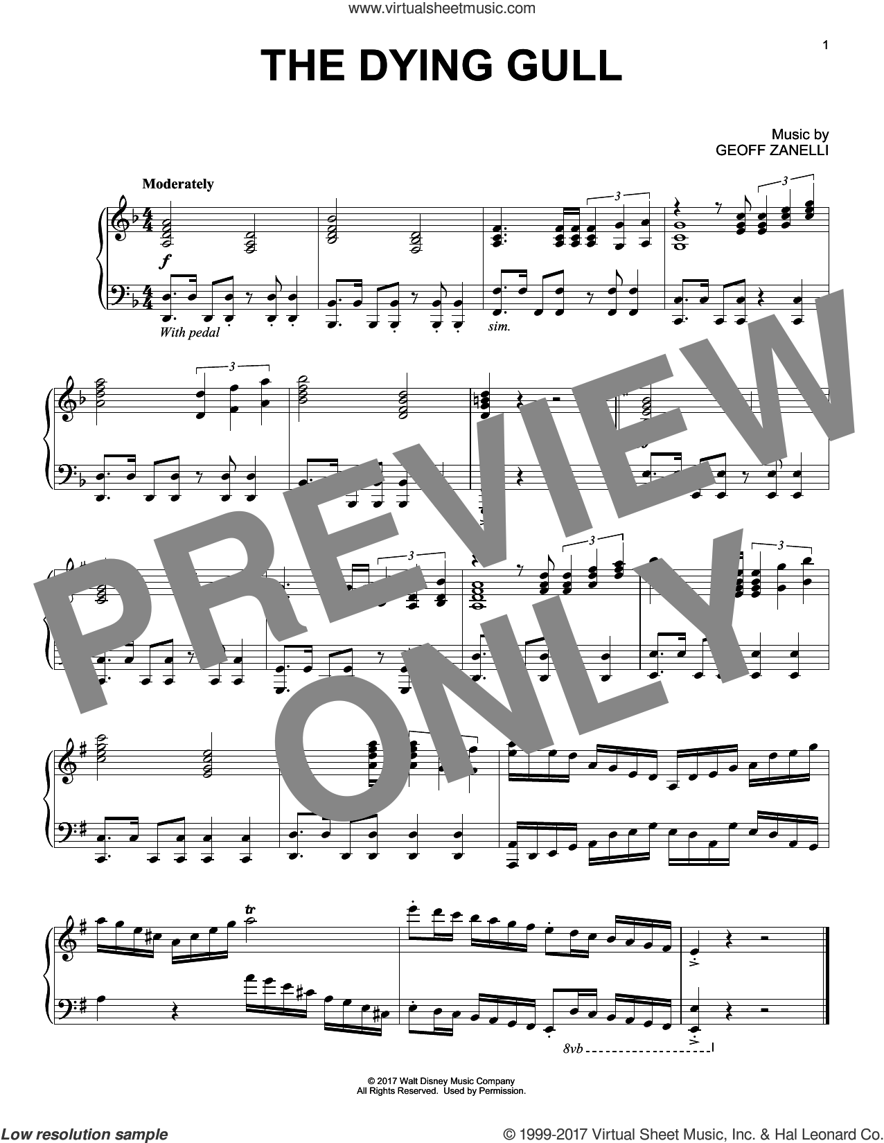 The Dying Gull sheet music for piano solo (PDF-interactive)