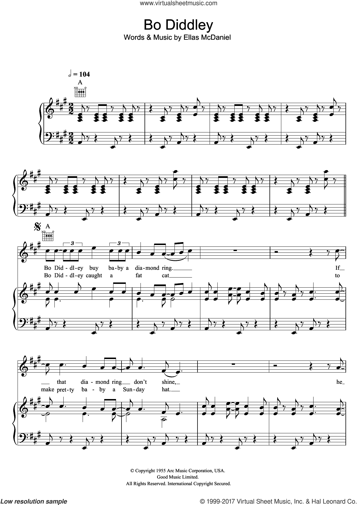 Buddy Holly: Bo Diddley sheet music for voice, piano or guitar
