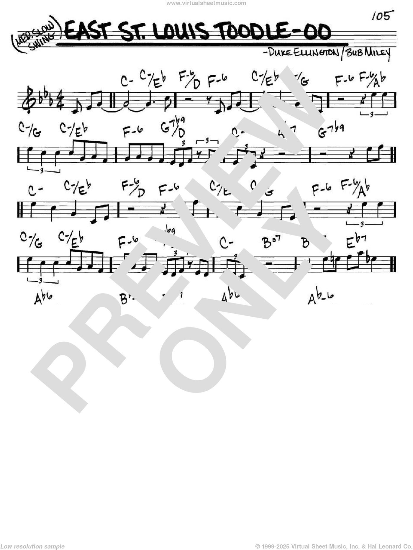 Ellington - East St. Louis Toodle-oo sheet music (real book - melody ...