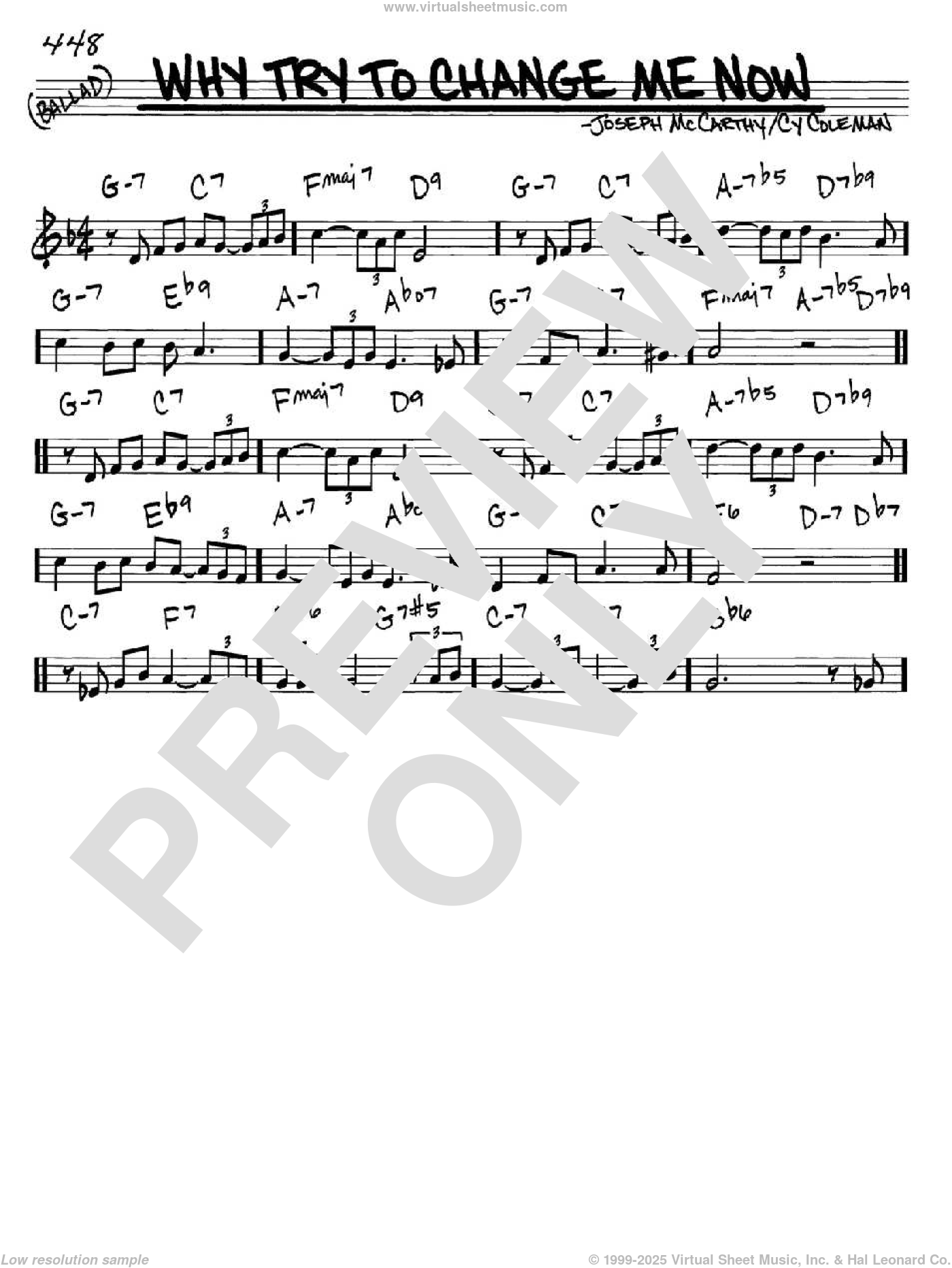 Why Try To Change Me Now sheet music (real book - melody and chords) (in C)