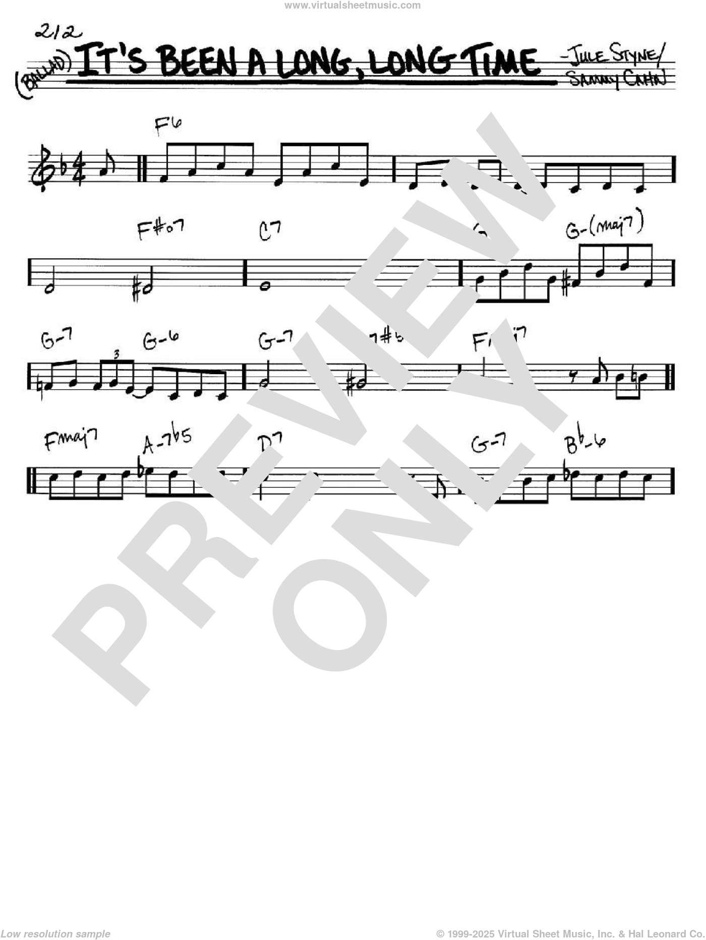 It's Been A Long, Long Time sheet music (real book - melody and chords ...