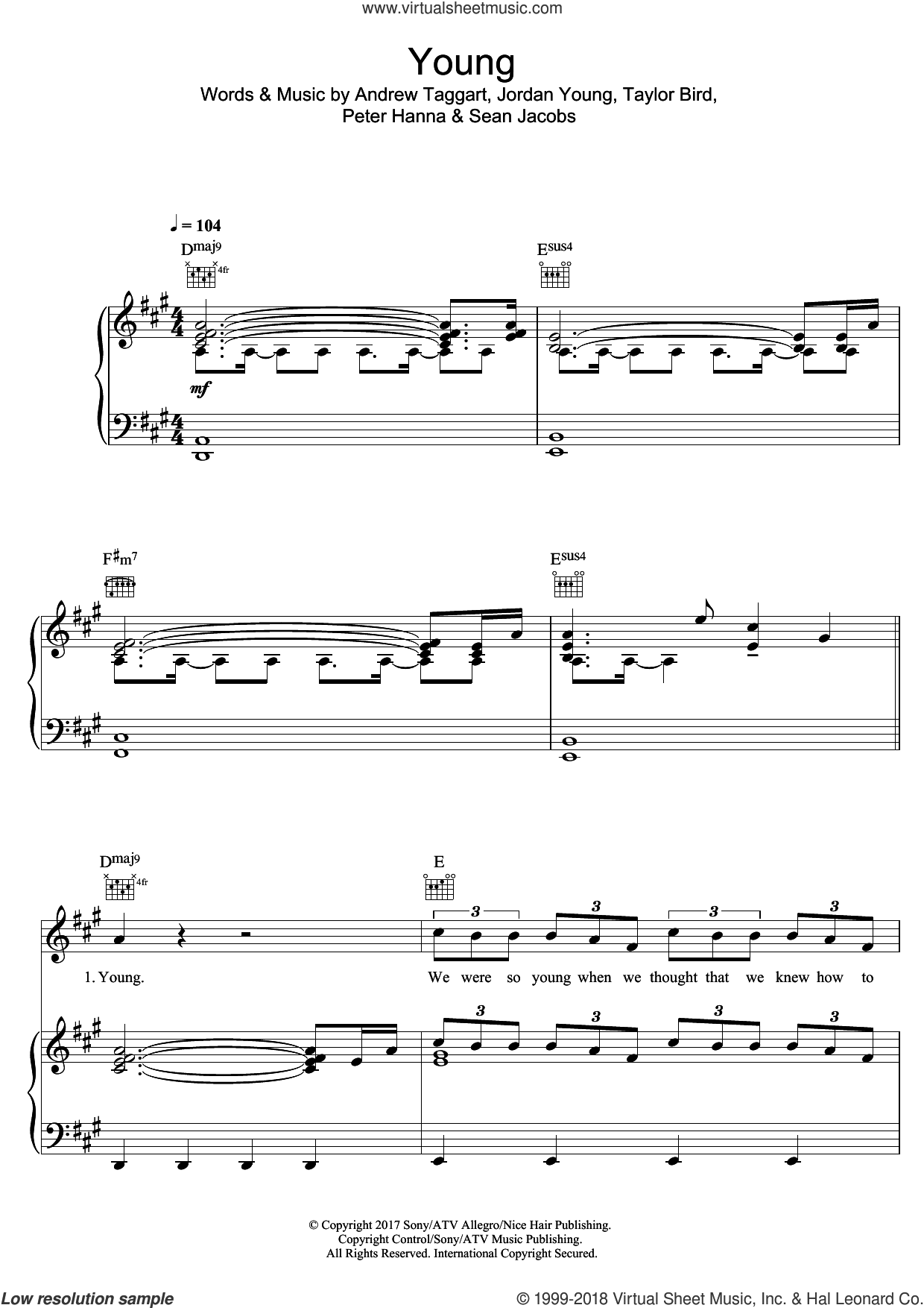 The Chainsmokers: Young sheet music for voice, piano or guitar