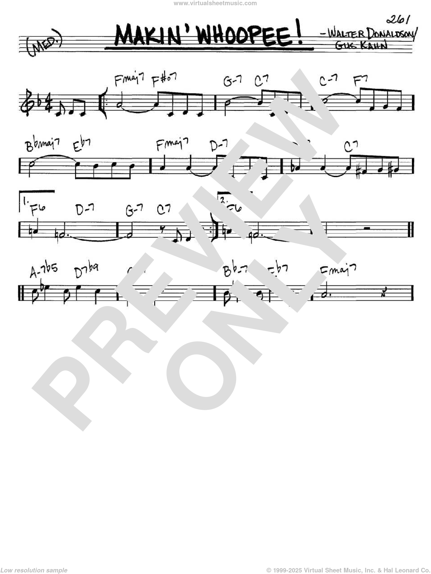 Cantor - Makin' Whoopee! sheet music (real book - melody and chords) (in C)