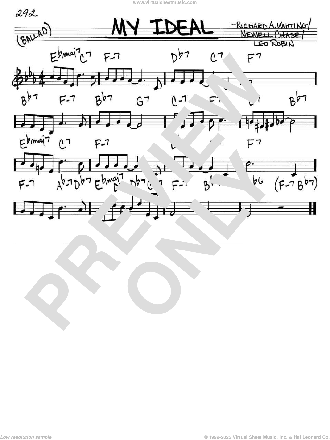 My Ideal sheet music (real book - melody and chords) (in C) (PDF)