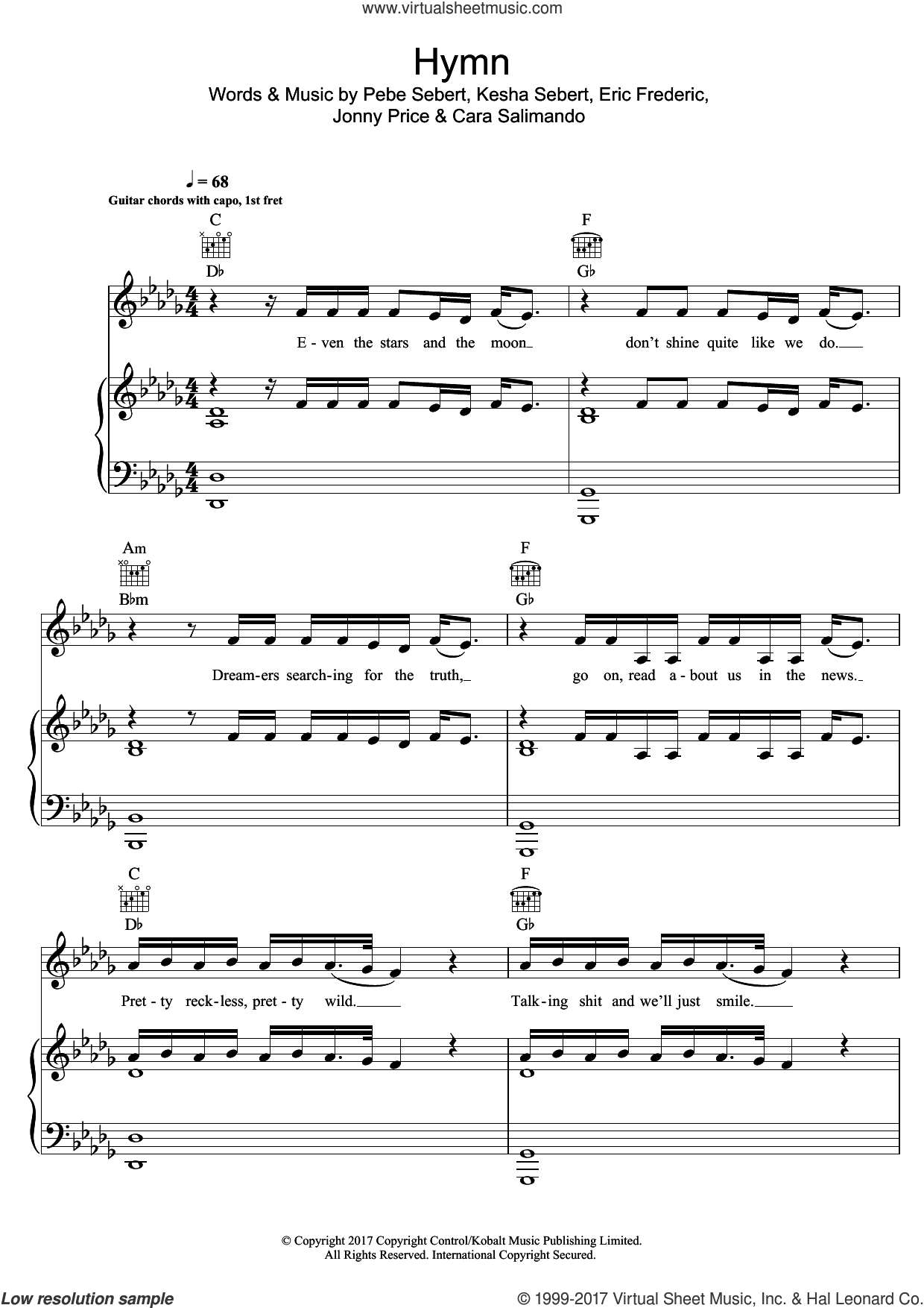 Hymn sheet music for voice, piano or guitar (PDF-interactive)