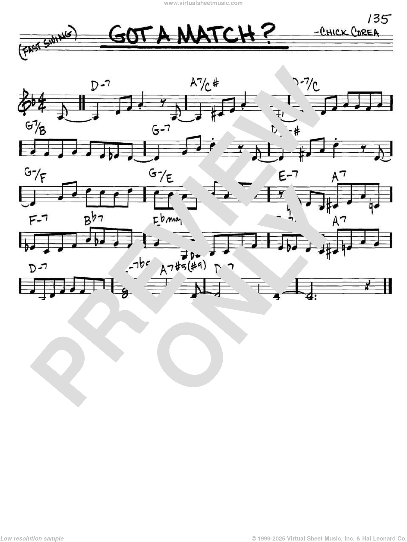 Got A Match? sheet music (real book - melody and chords) (in C)