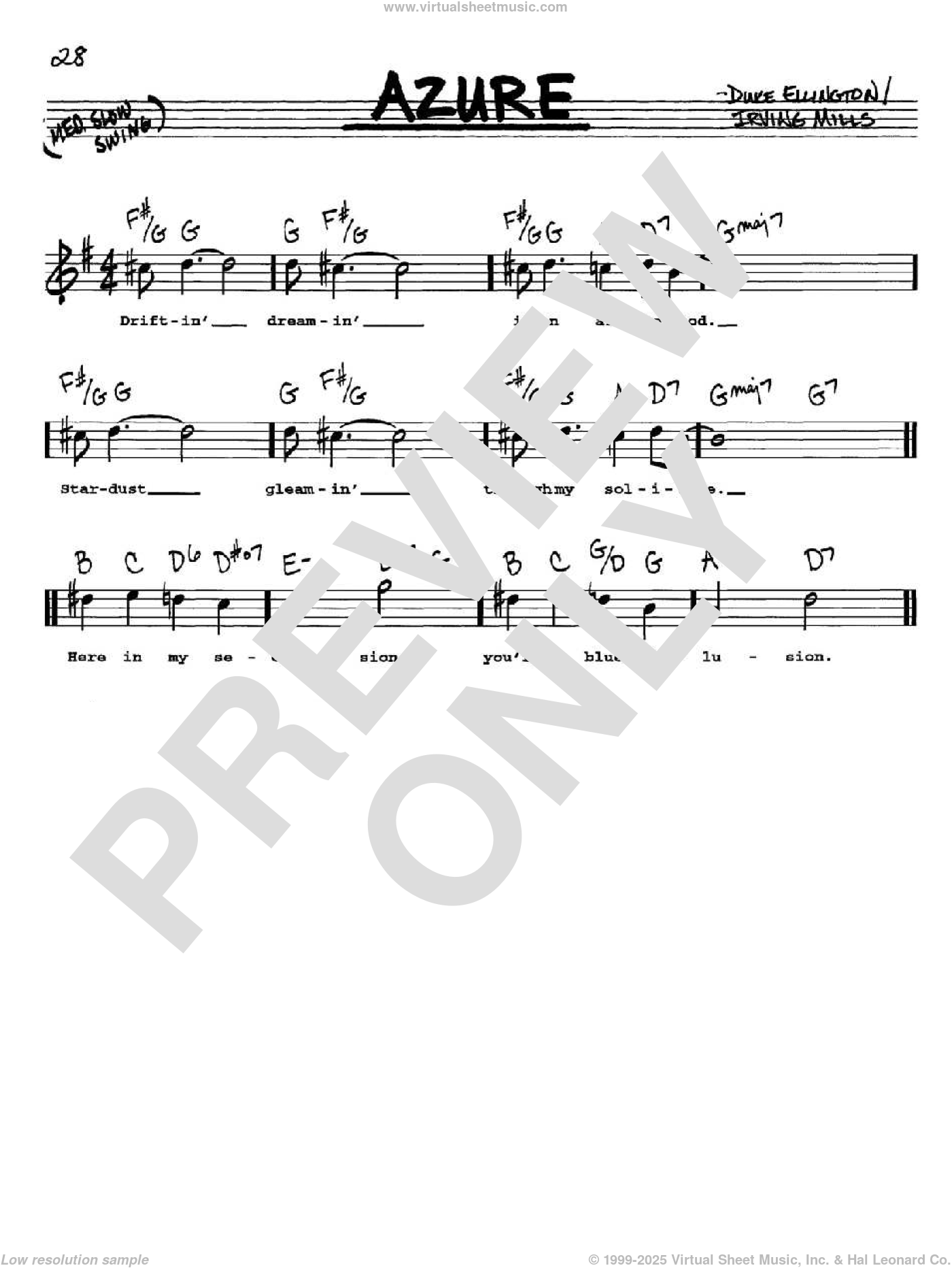 Azure sheet music (real book with lyrics) (PDF)