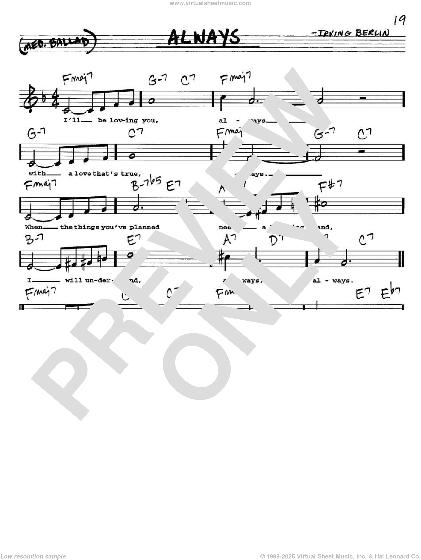 Berlin - Always sheet music (real book with lyrics) (PDF)