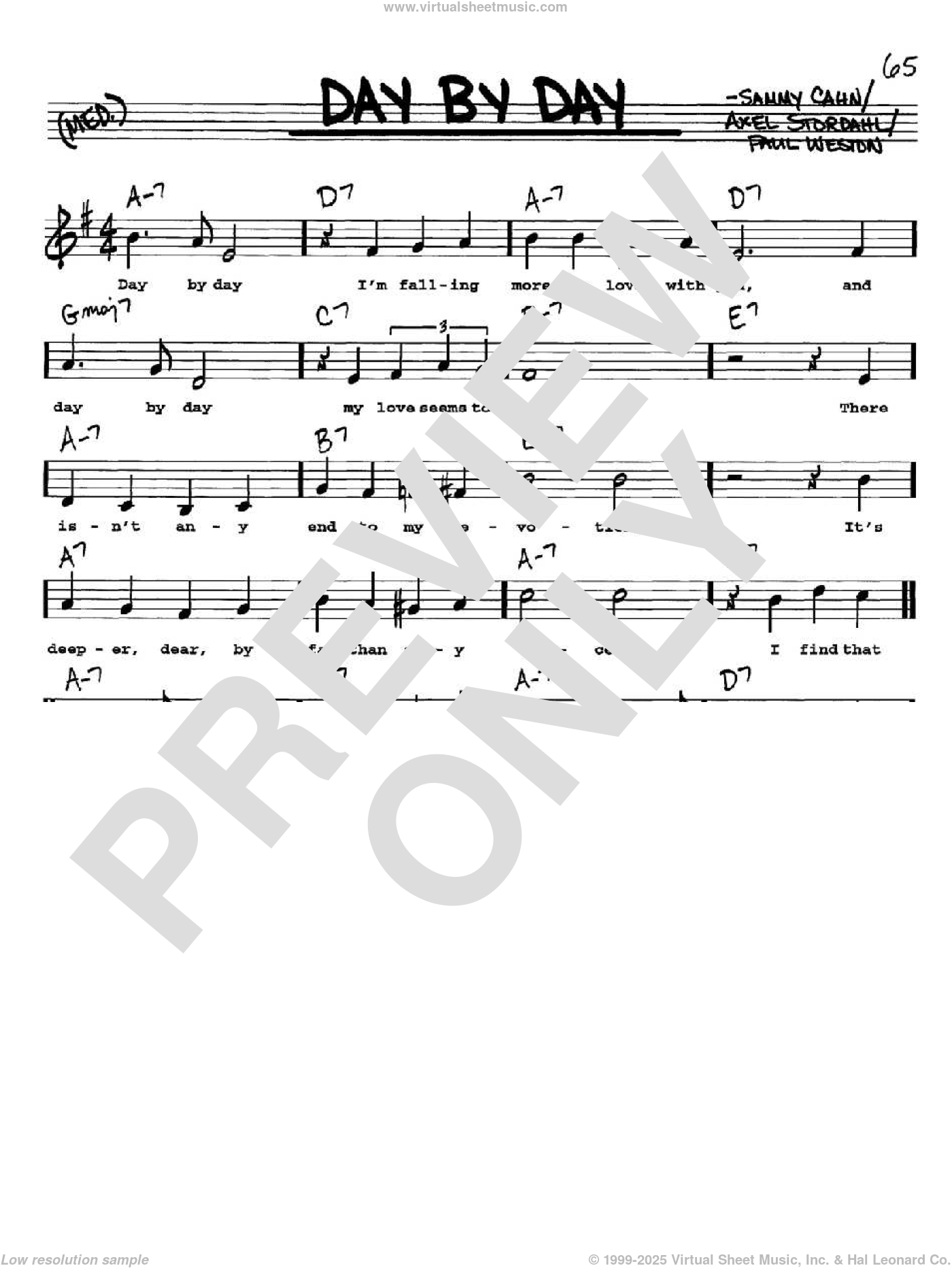 Day By Day sheet music (real book with lyrics) (PDF)