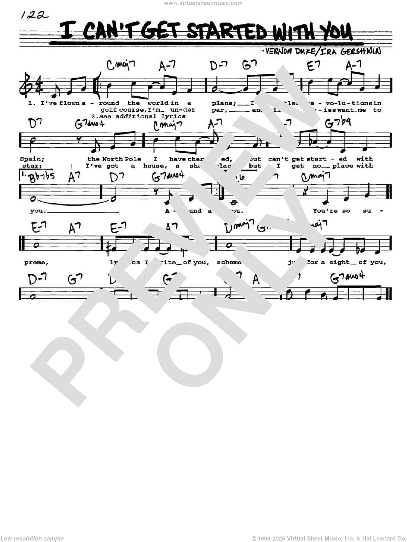 I Can't Get Started With You sheet music (real book with lyrics)
