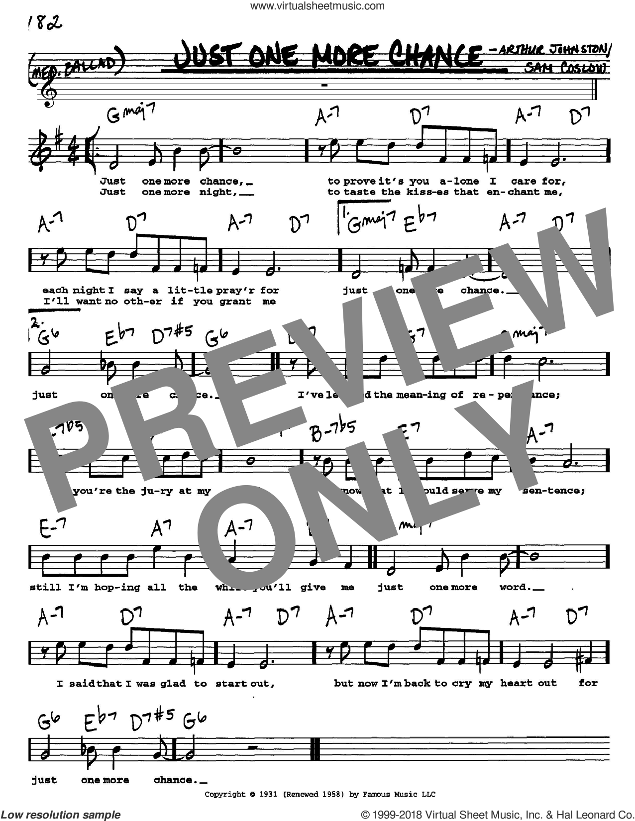 Just One More Chance sheet music (real book with lyrics) (PDF)