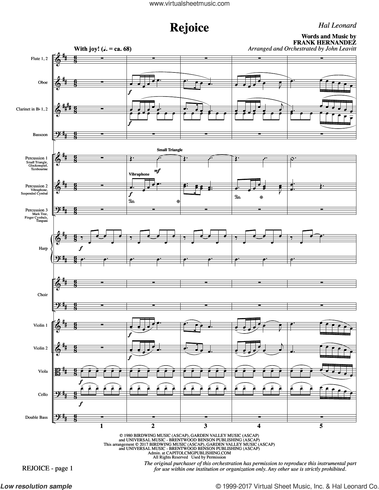 Rejoice sheet music (complete collection) for orchestra/band