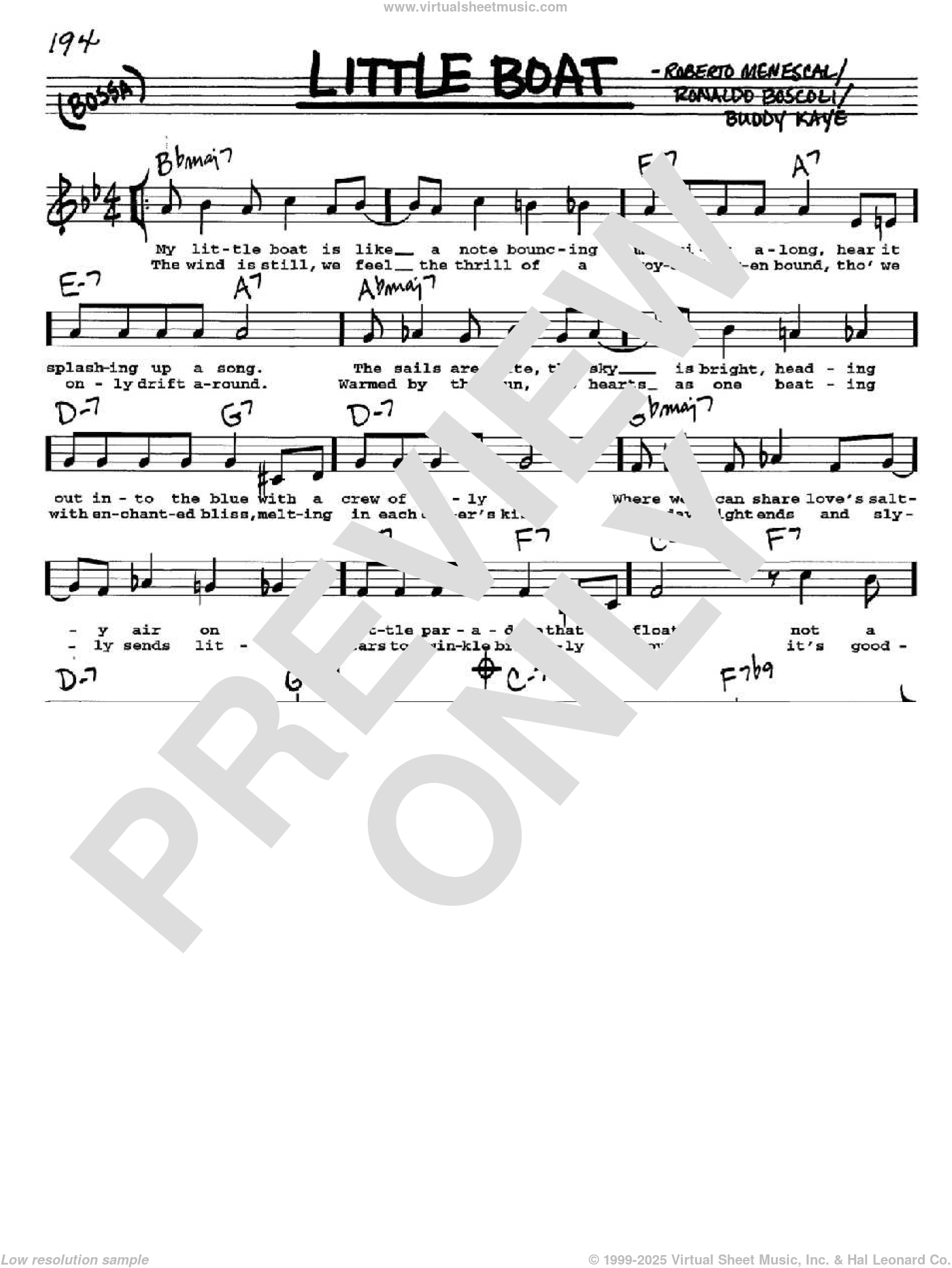 Little Boat sheet music (real book with lyrics) (PDF)