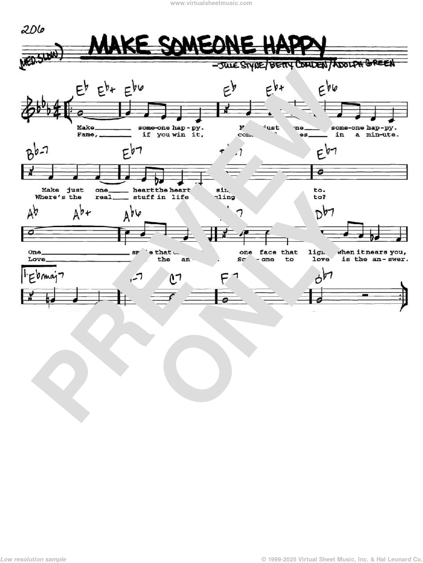 Make Someone Happy sheet music (real book with lyrics) (PDF)