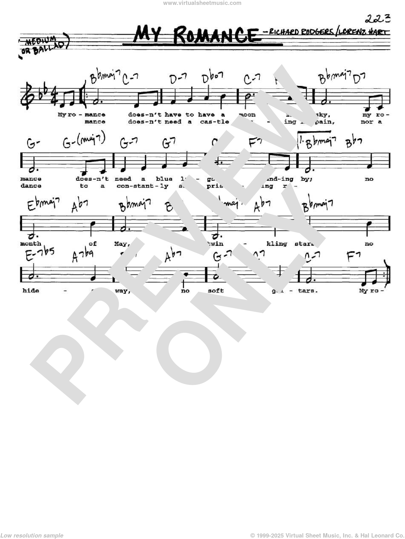 My Romance sheet music (real book with lyrics) (PDF)