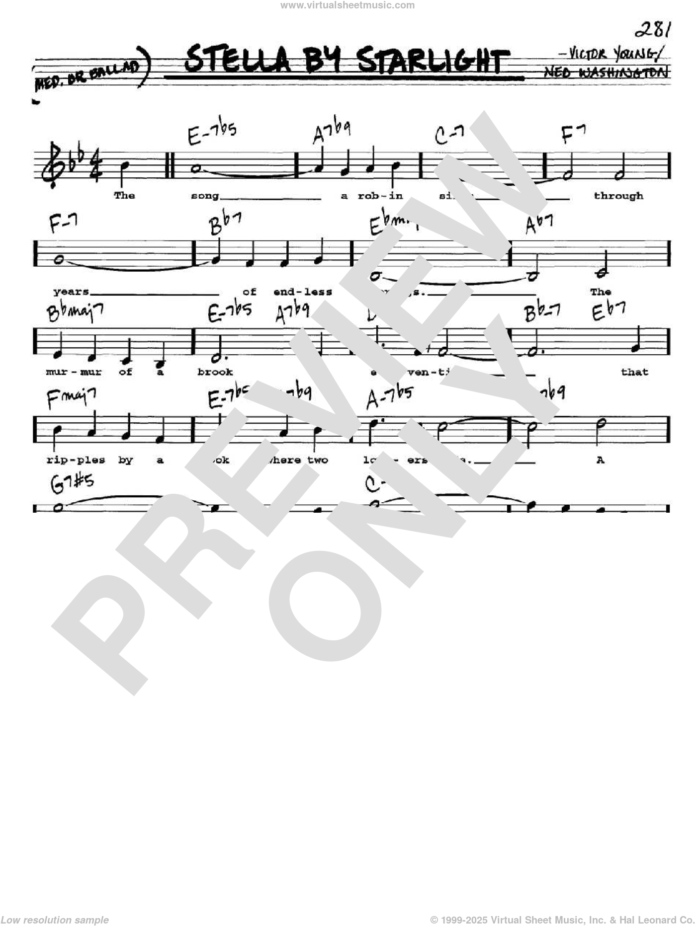 Stella By Starlight sheet music (real book with lyrics) (PDF)