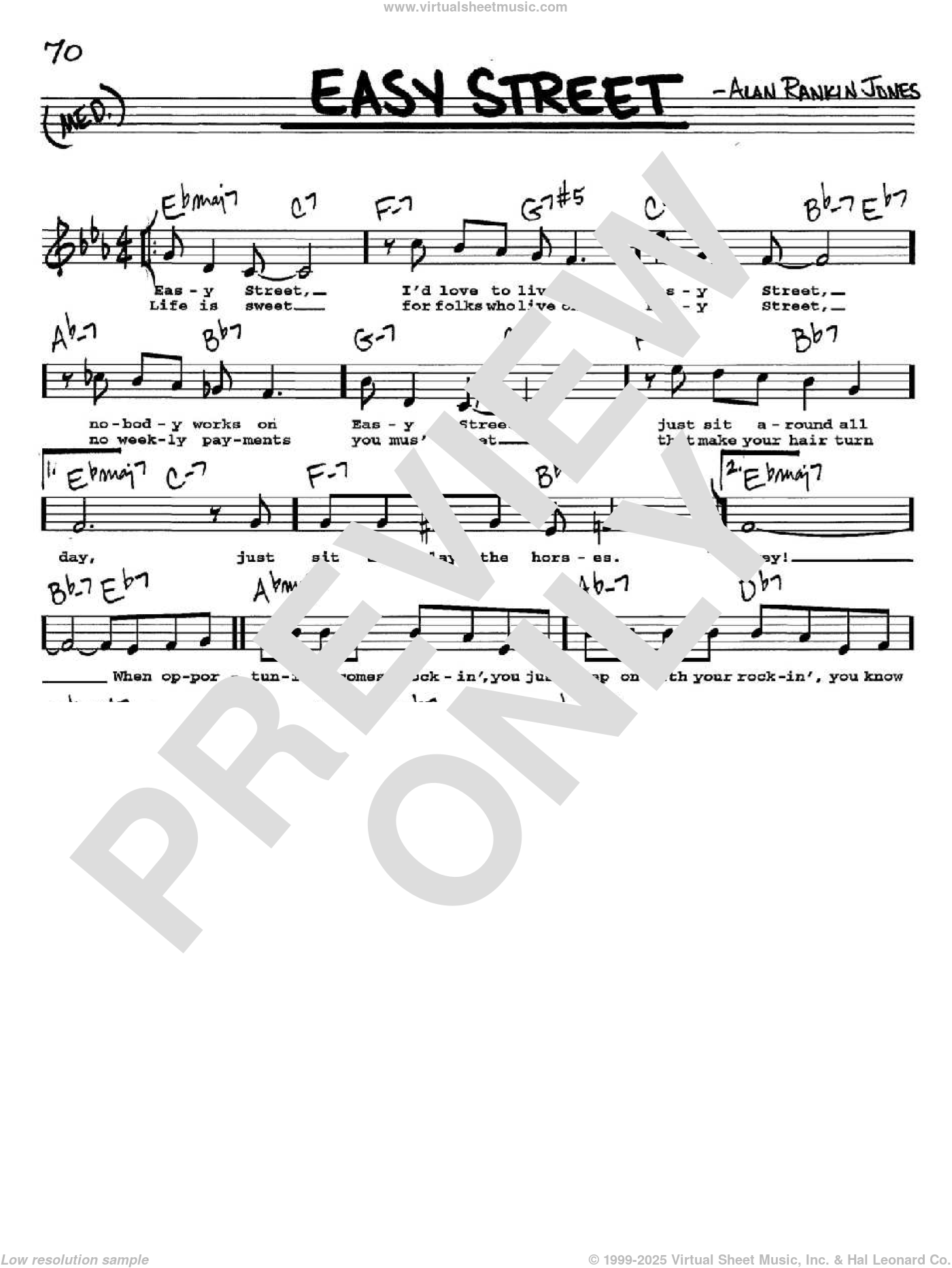 Easy Street sheet music (real book with lyrics) (PDF)