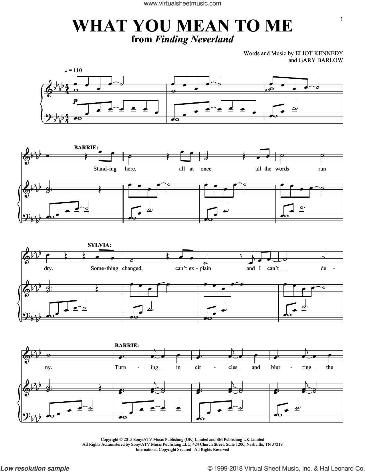 What You Mean To Me sheet music for two voices and piano (PDF)