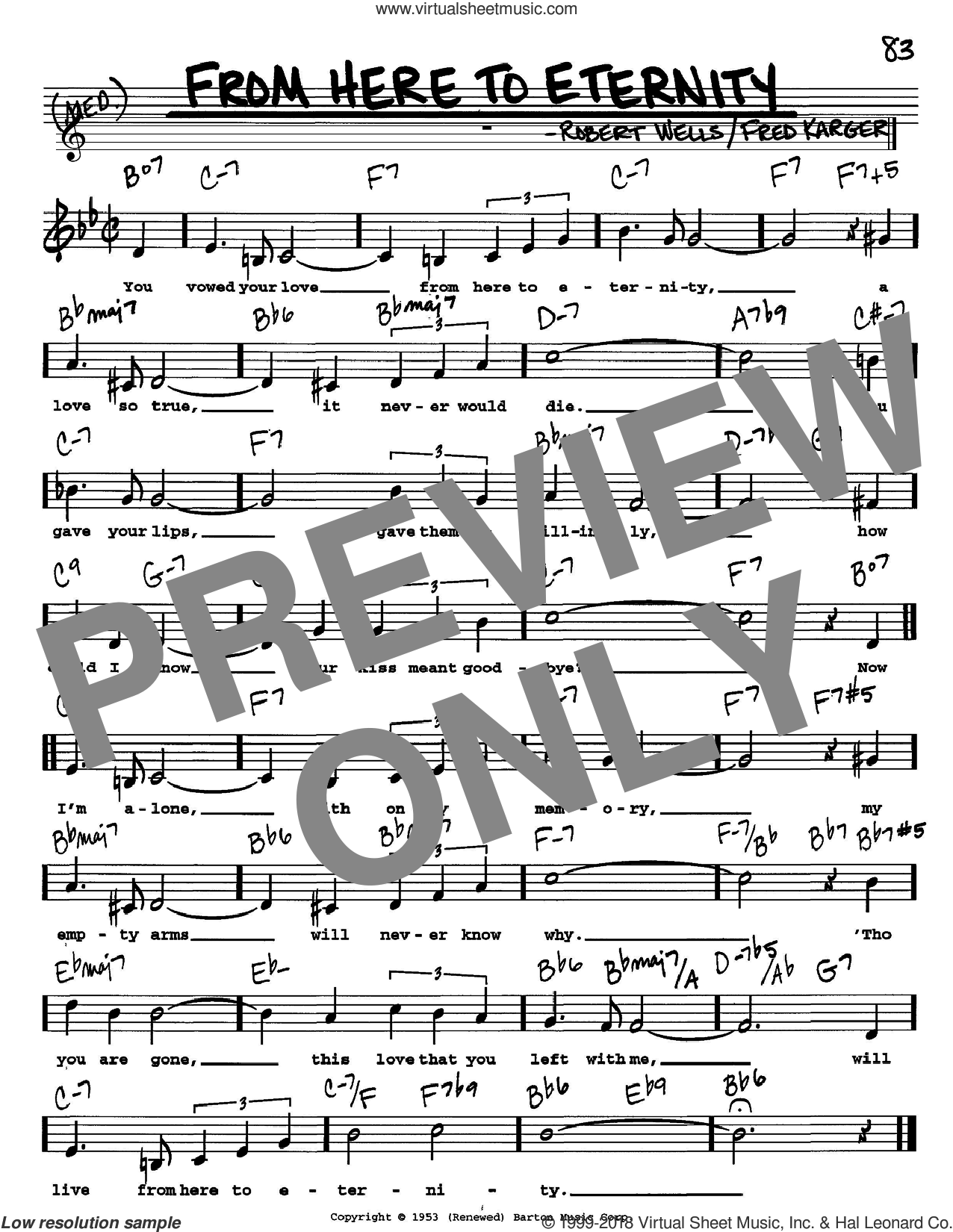 From Here To Eternity sheet music (real book with lyrics) (PDF)