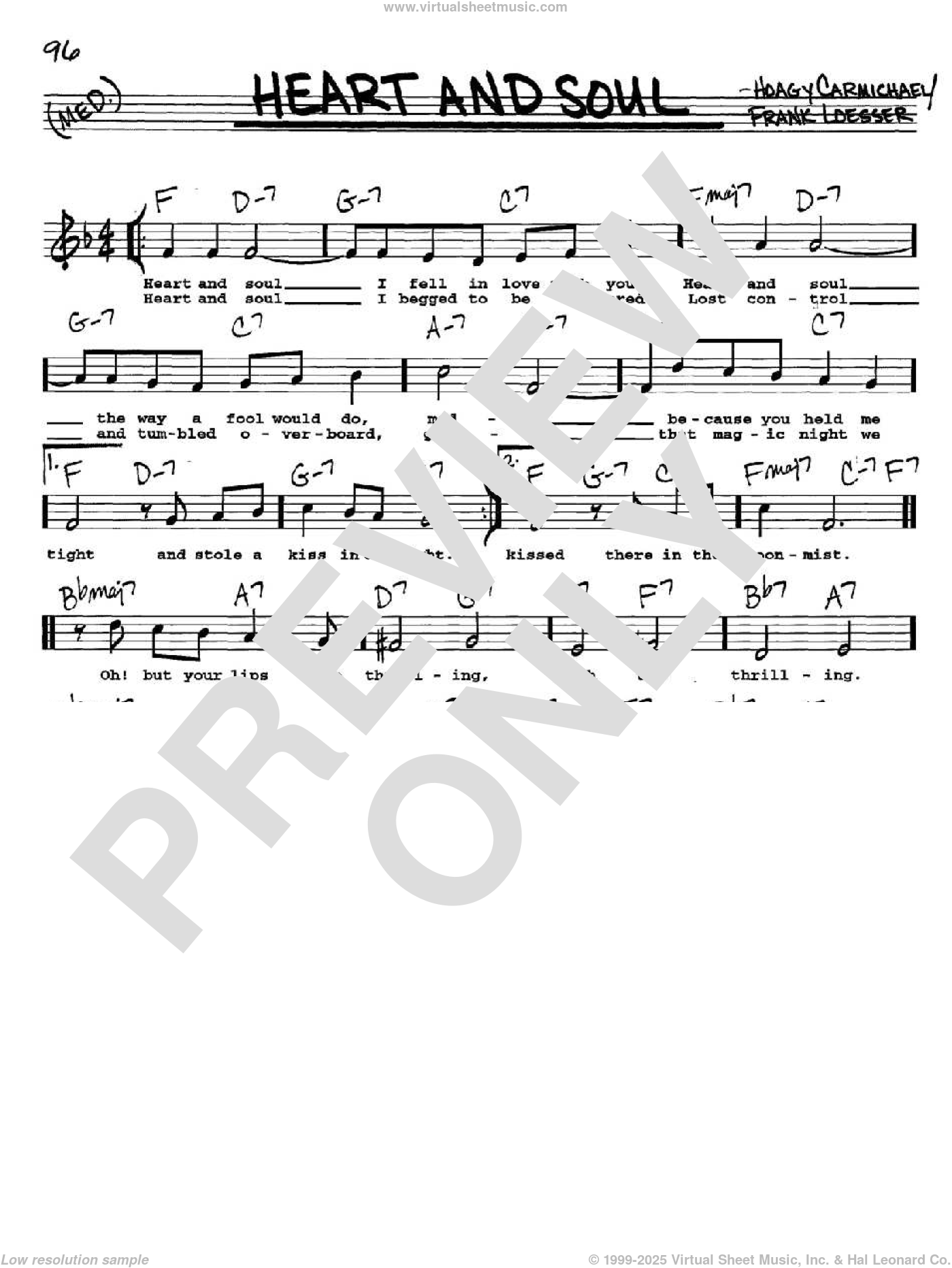 Carmichael - Heart And Soul sheet music (real book with lyrics)