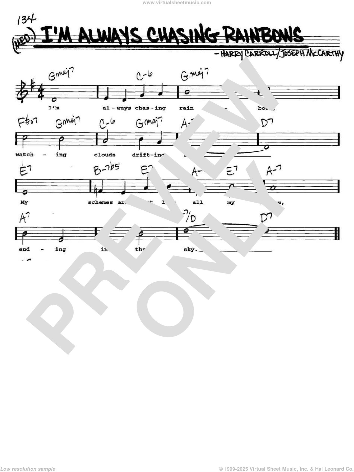 I'm Always Chasing Rainbows sheet music (real book with lyrics)