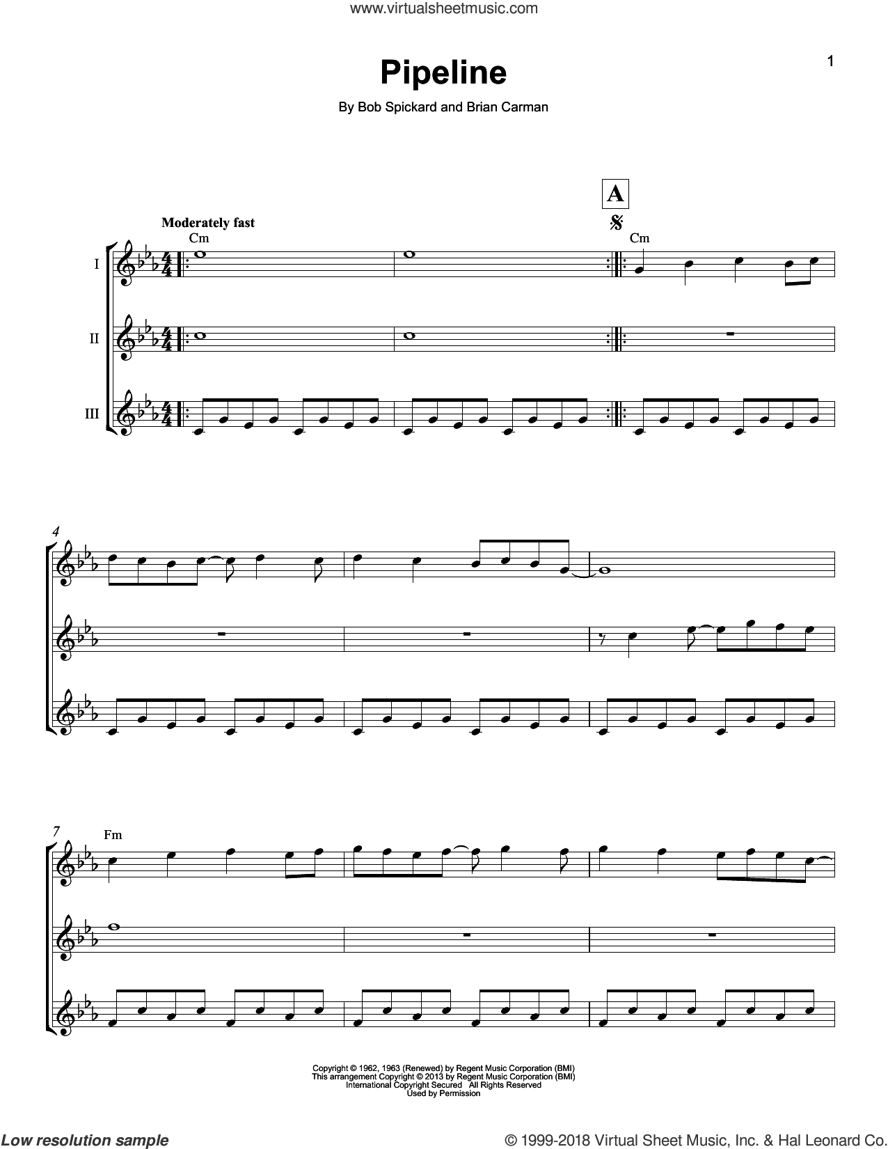 Pipeline sheet music for ukulele ensemble (PDF)