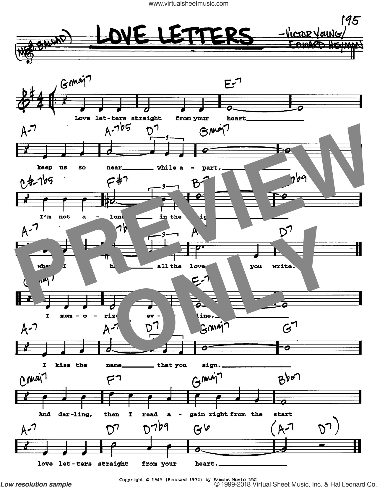 Love Letters sheet music (real book with lyrics) (PDF)