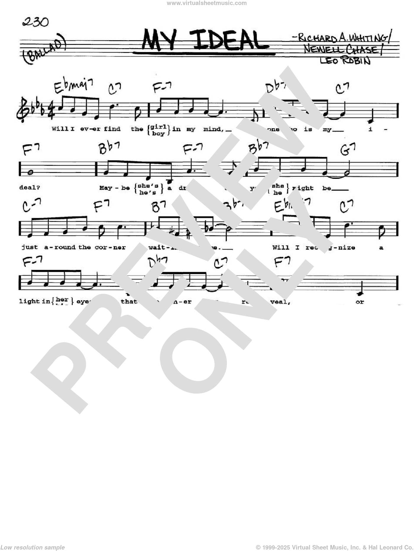 My Ideal sheet music (real book with lyrics) (PDF)