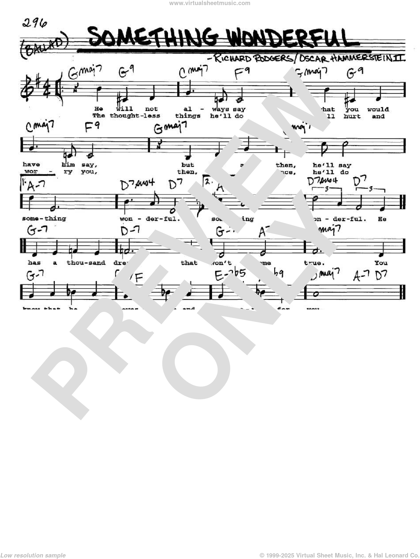 Something Wonderful sheet music (real book with lyrics) (PDF)