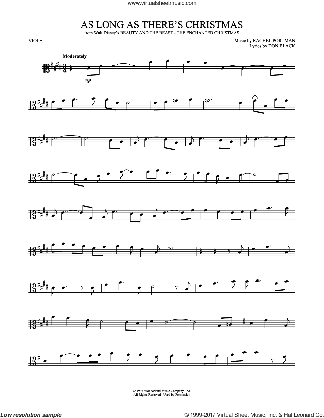 As Long As There's Christmas sheet music for viola solo (PDF)