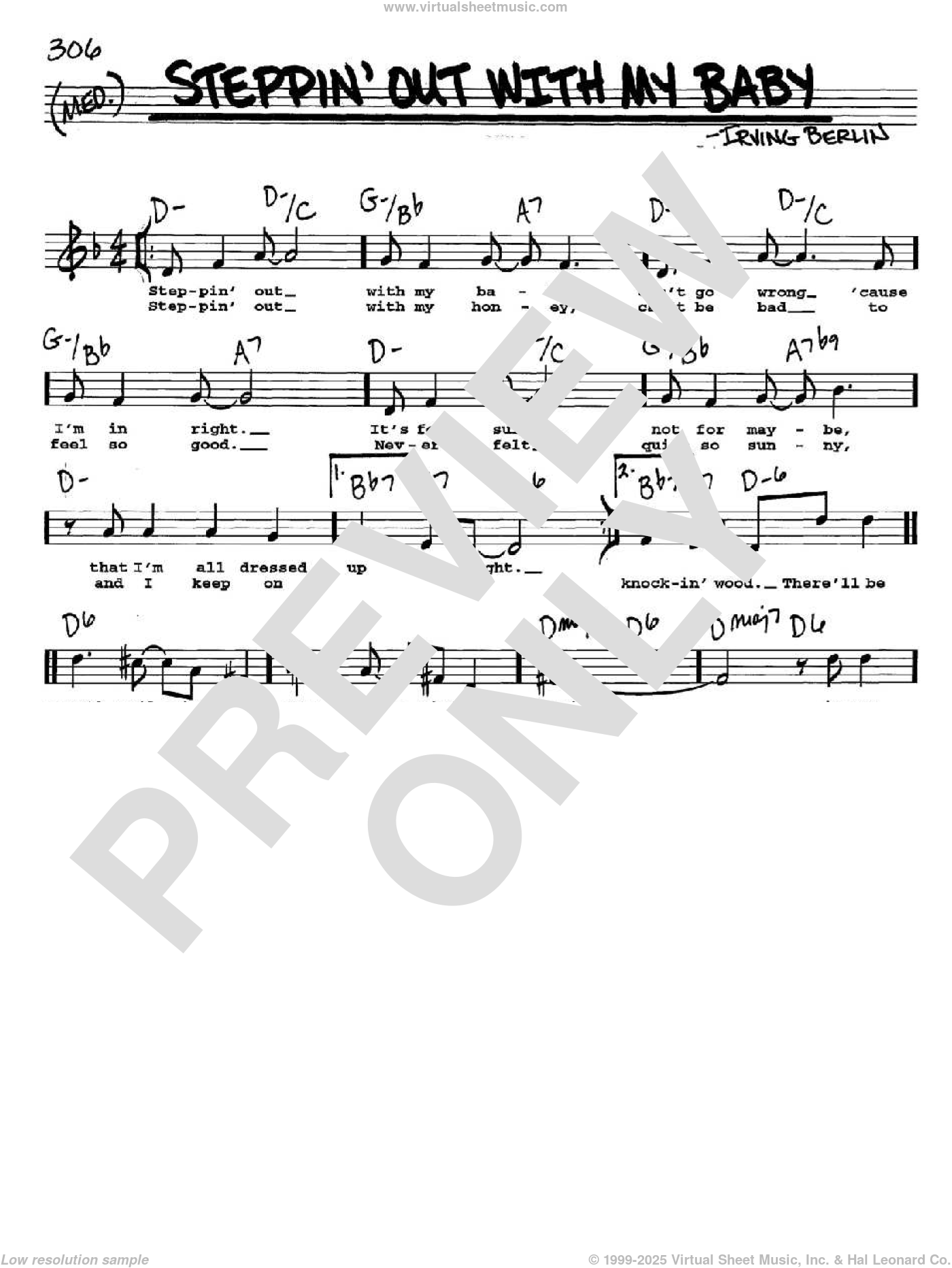 Steppin' Out With My Baby sheet music (real book with lyrics)