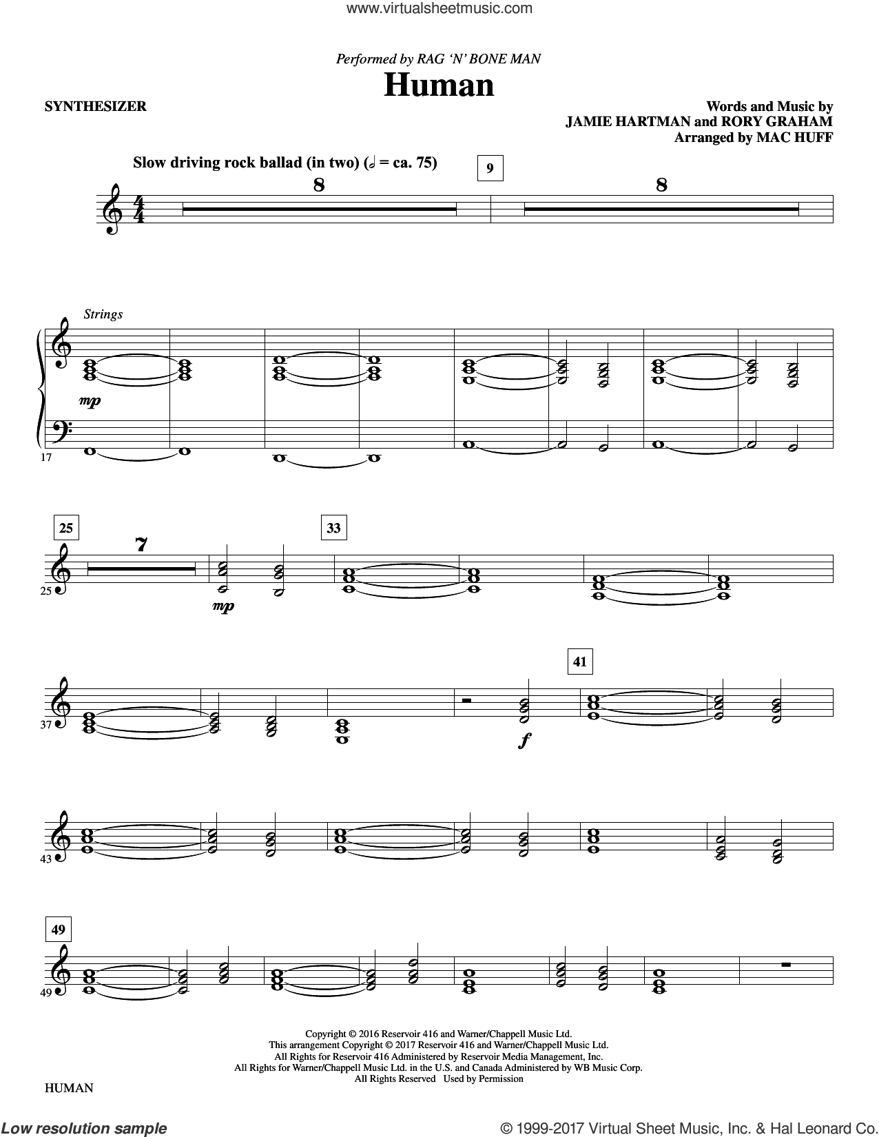 Human (arr. Mac Huff) (complete set of parts) sheet music for orchestra ...
