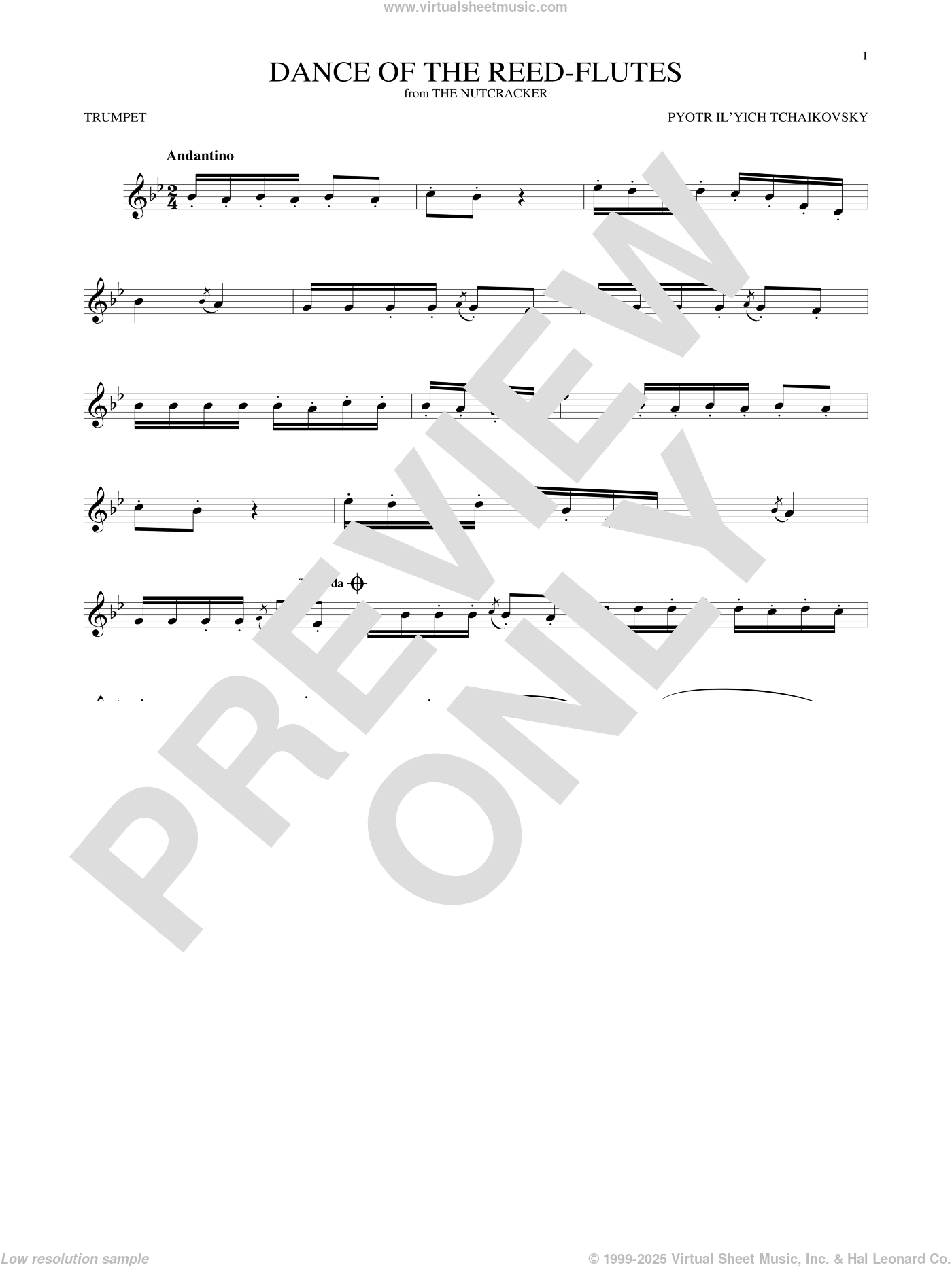 Dance Of The Reed Flutes, Op. 71a (from The Nutcracker) sheet music for ...